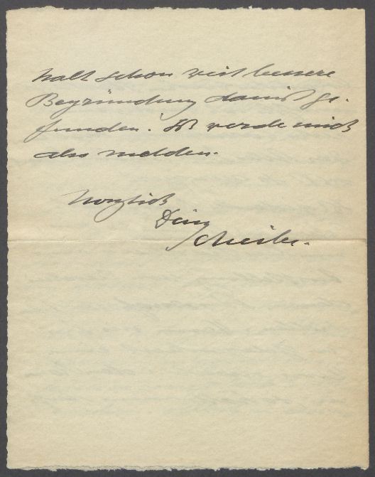 Brief von Richard Scheibe an Georg Kolbe | GKM Online Sammlung