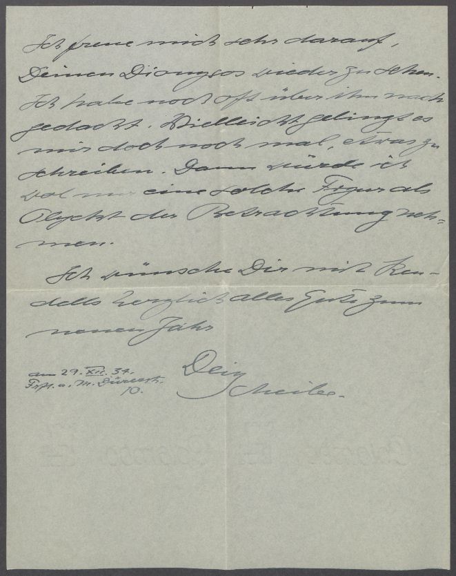 Brief von Richard Scheibe an Georg Kolbe | GKM Online Sammlung